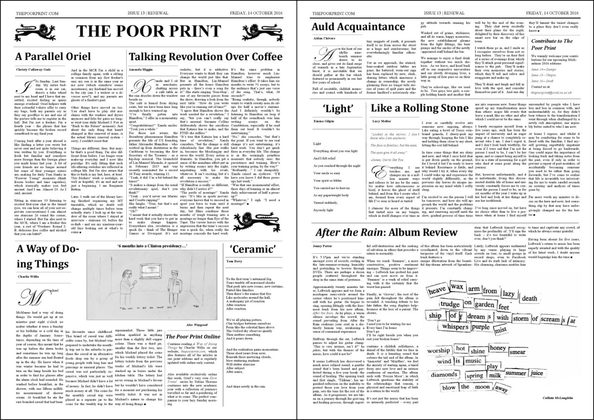 Issue #13 – Renewal – The Poor Print